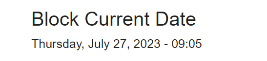 Block Current Date | Drupal.org